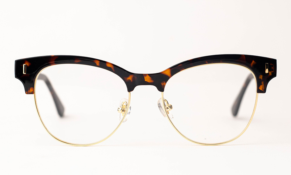 Golden Printed Clubmaster Eyeglasses for Men and Women