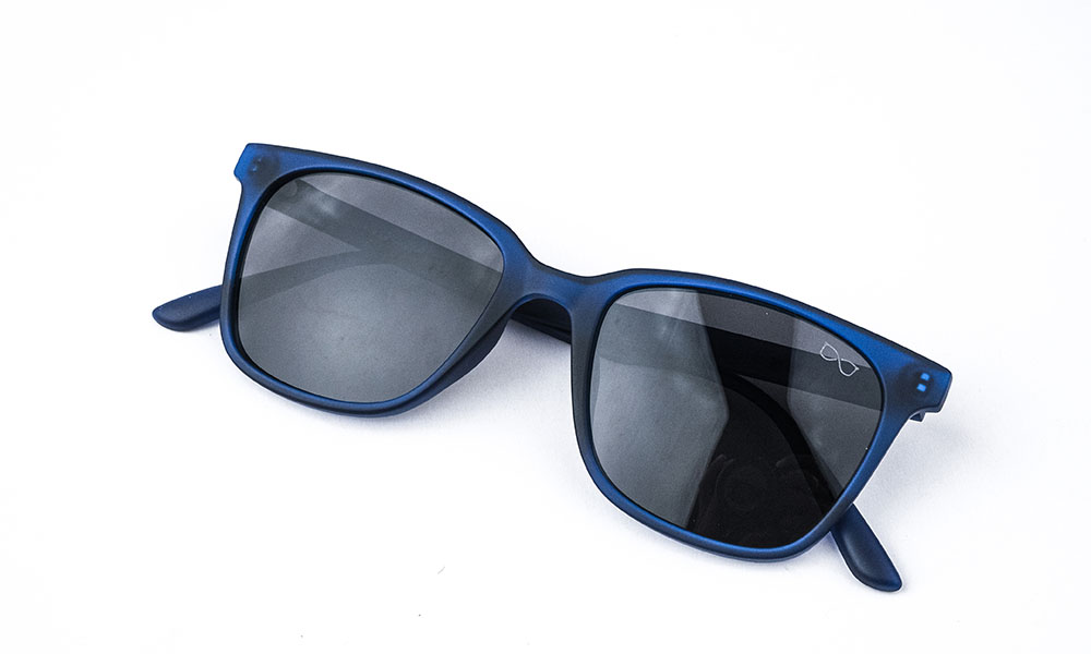 Square Matte Blue Sunglass | Polarized Lens & TR Frame