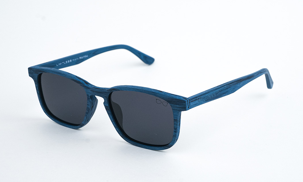 Printed Wooden Blue Sunglass | Premium Limitless Series