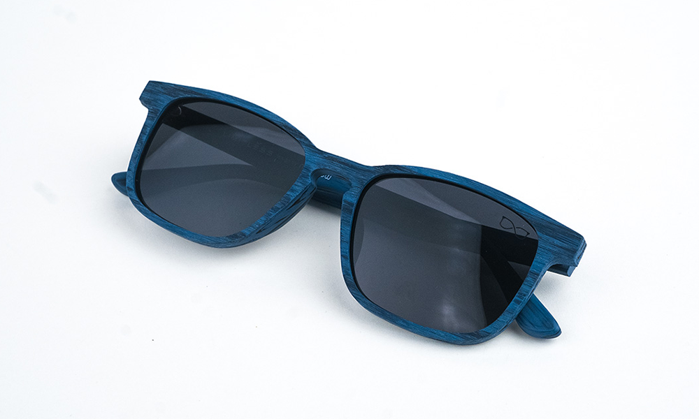 Printed Wooden Blue Sunglass | Premium Limitless Series